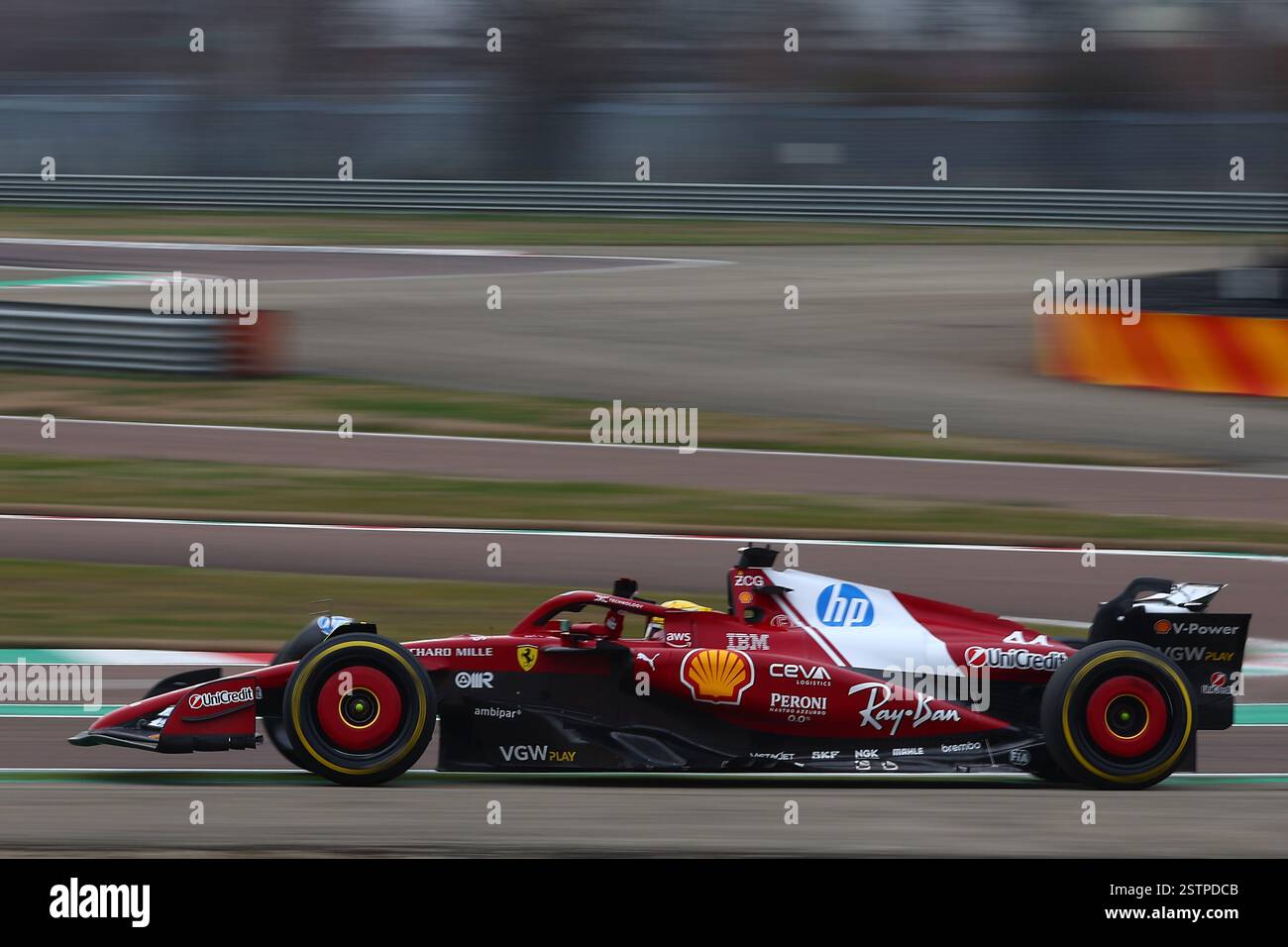 Modena, Italy. 19th Feb, 2025. Lewis Hamilton on track during a ...