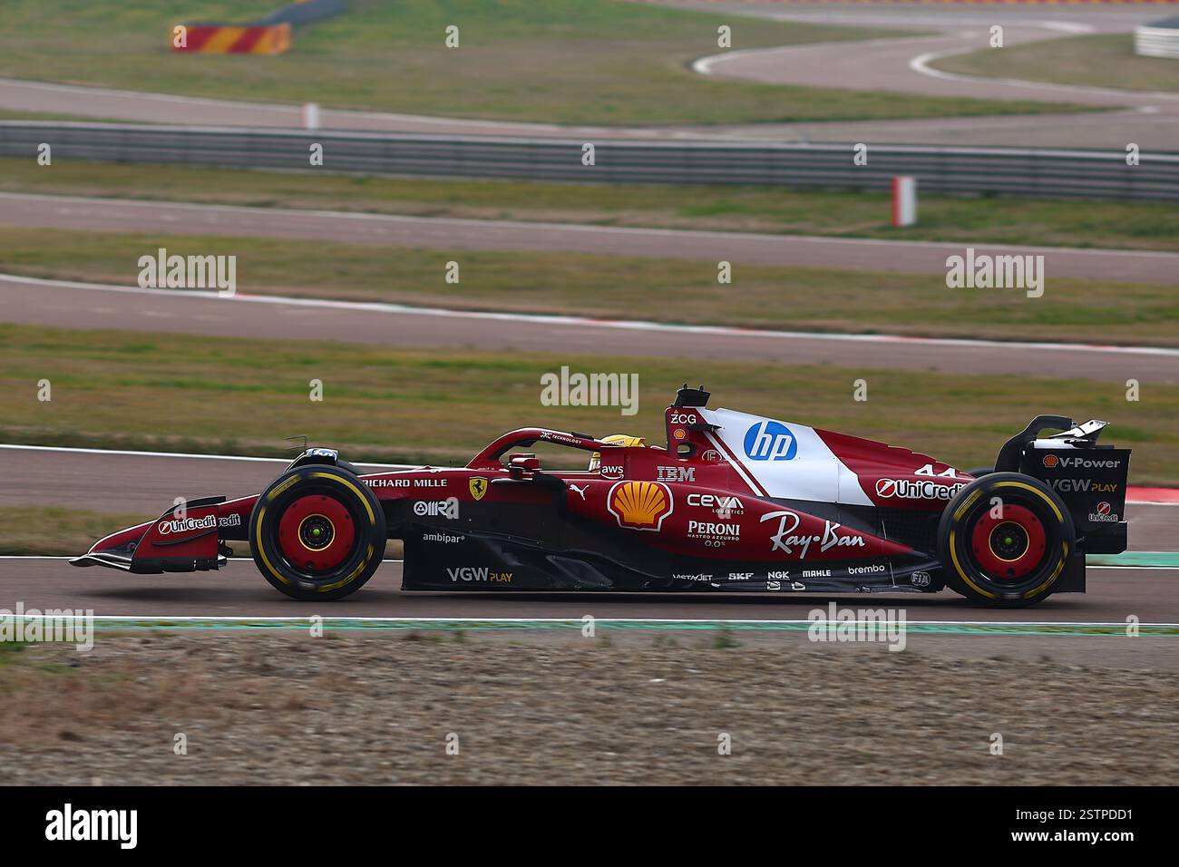 Modena, Italy. 19th Feb, 2025. Lewis Hamilton on track during a ...