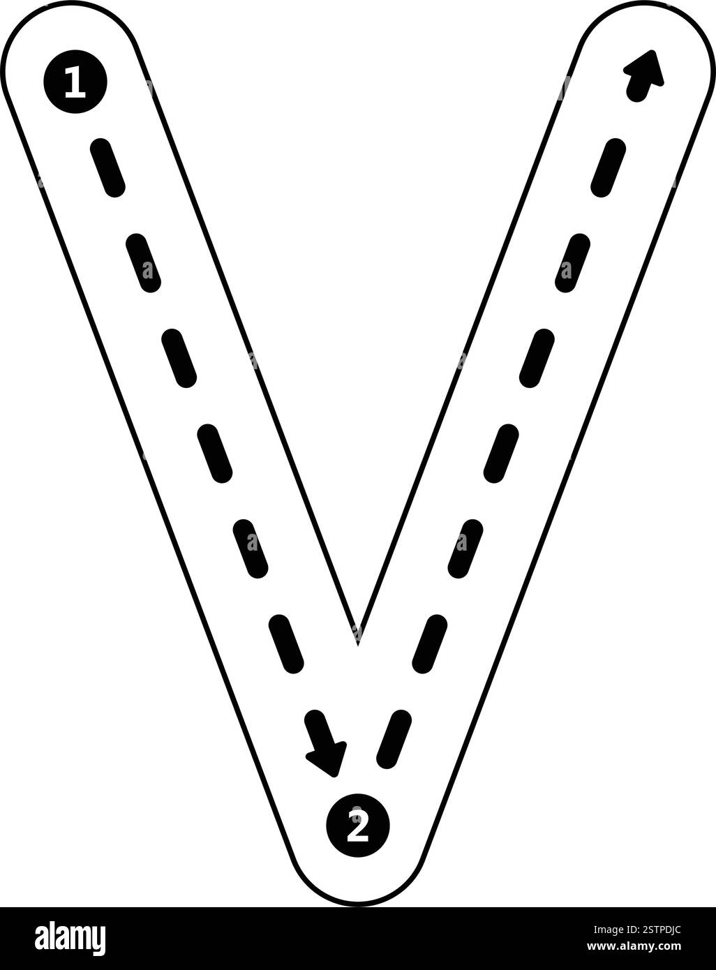 Tracing Alphabet letter V, Uppercase prewriting dotted line element for ...