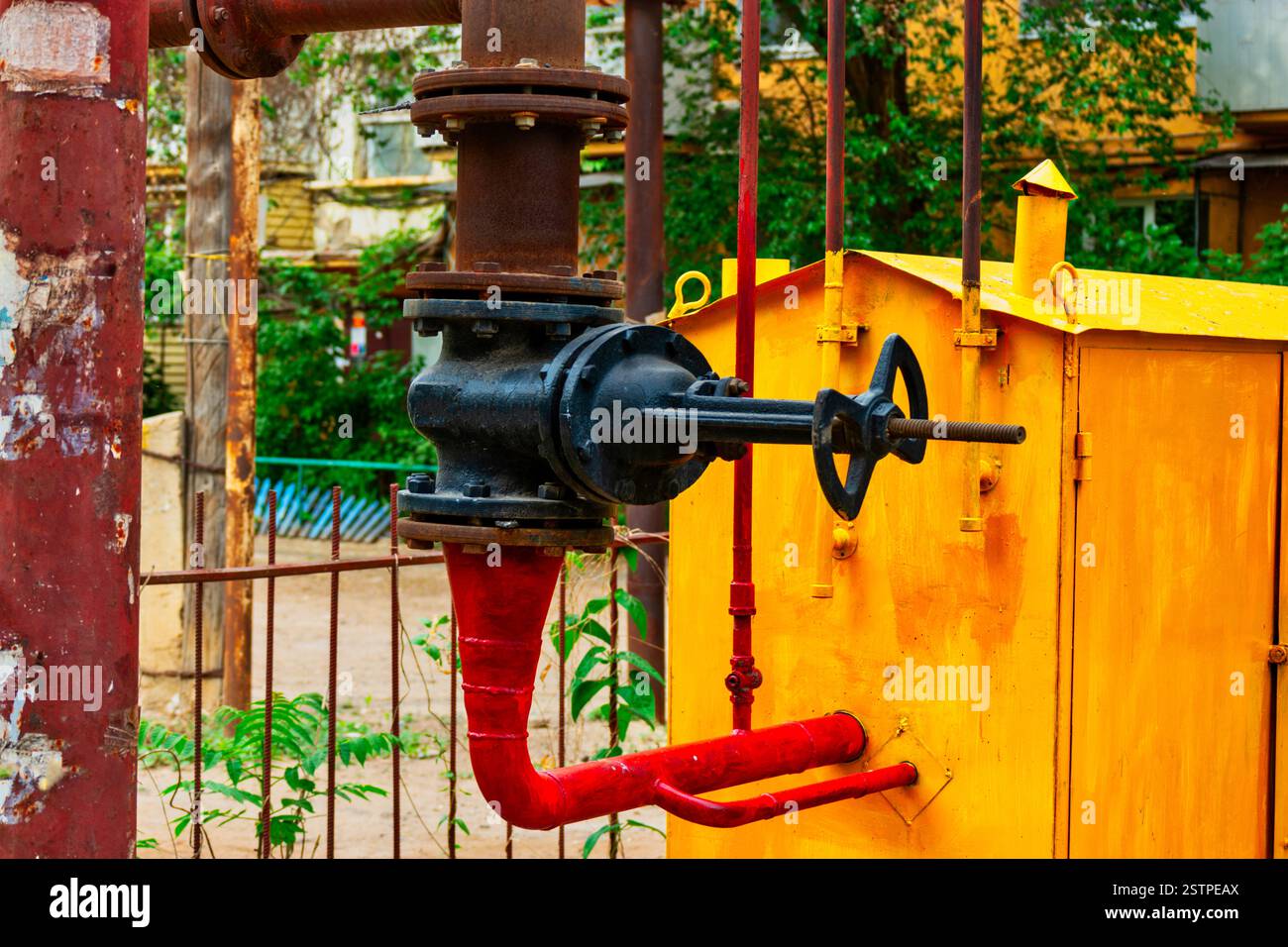 Gas distribution unit mounted outside the household Stock Photo - Alamy