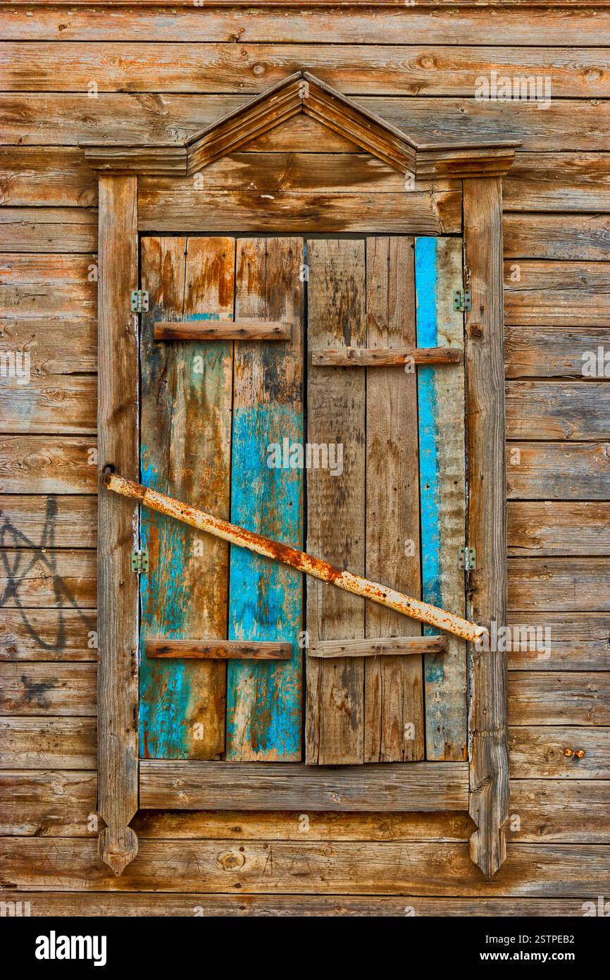 Weathered wooden window in slums Stock Photo - Alamy