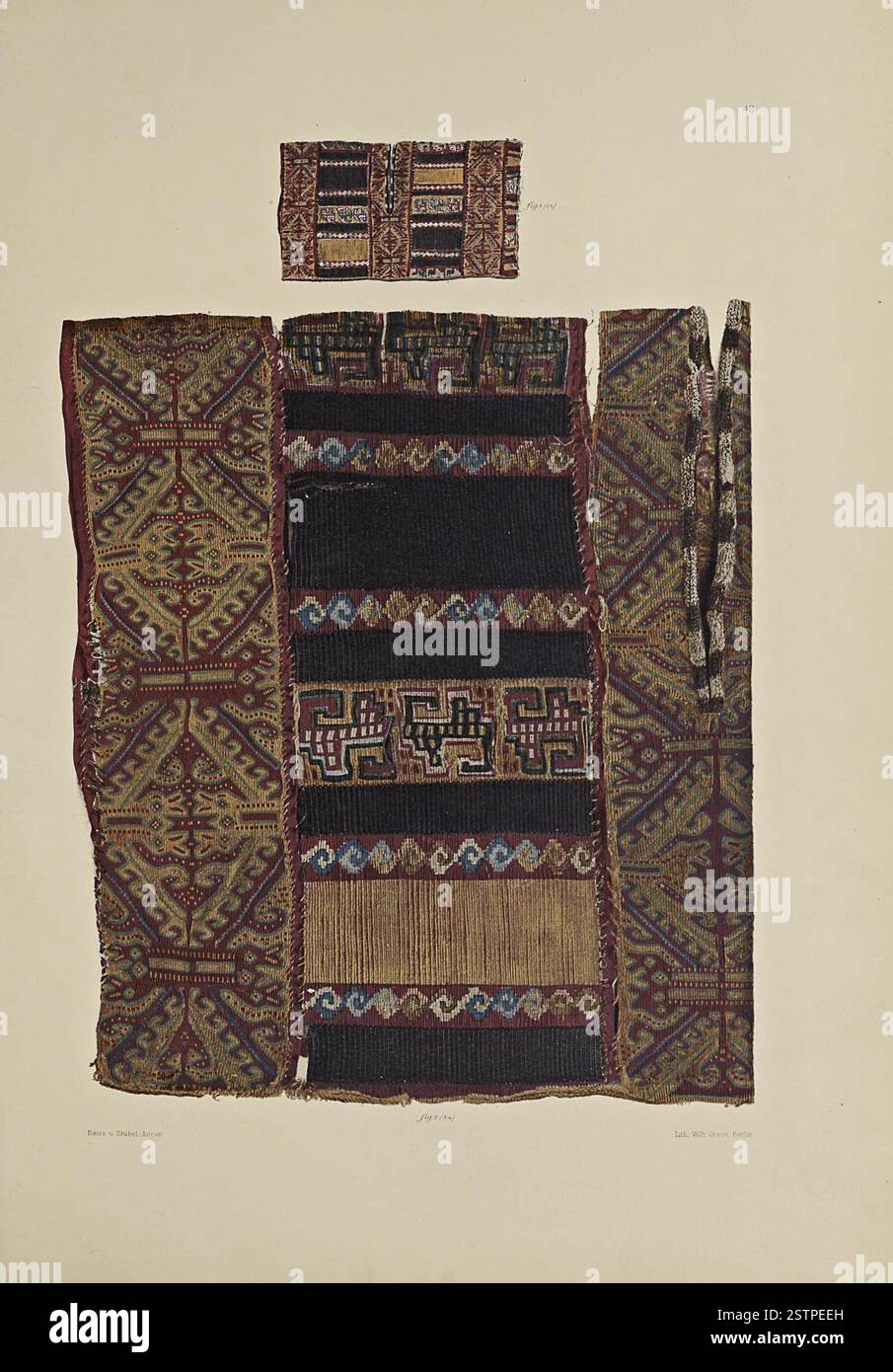 Inca Textile Fabric- Piece of Woollen Garments- Richly Ornamented ...