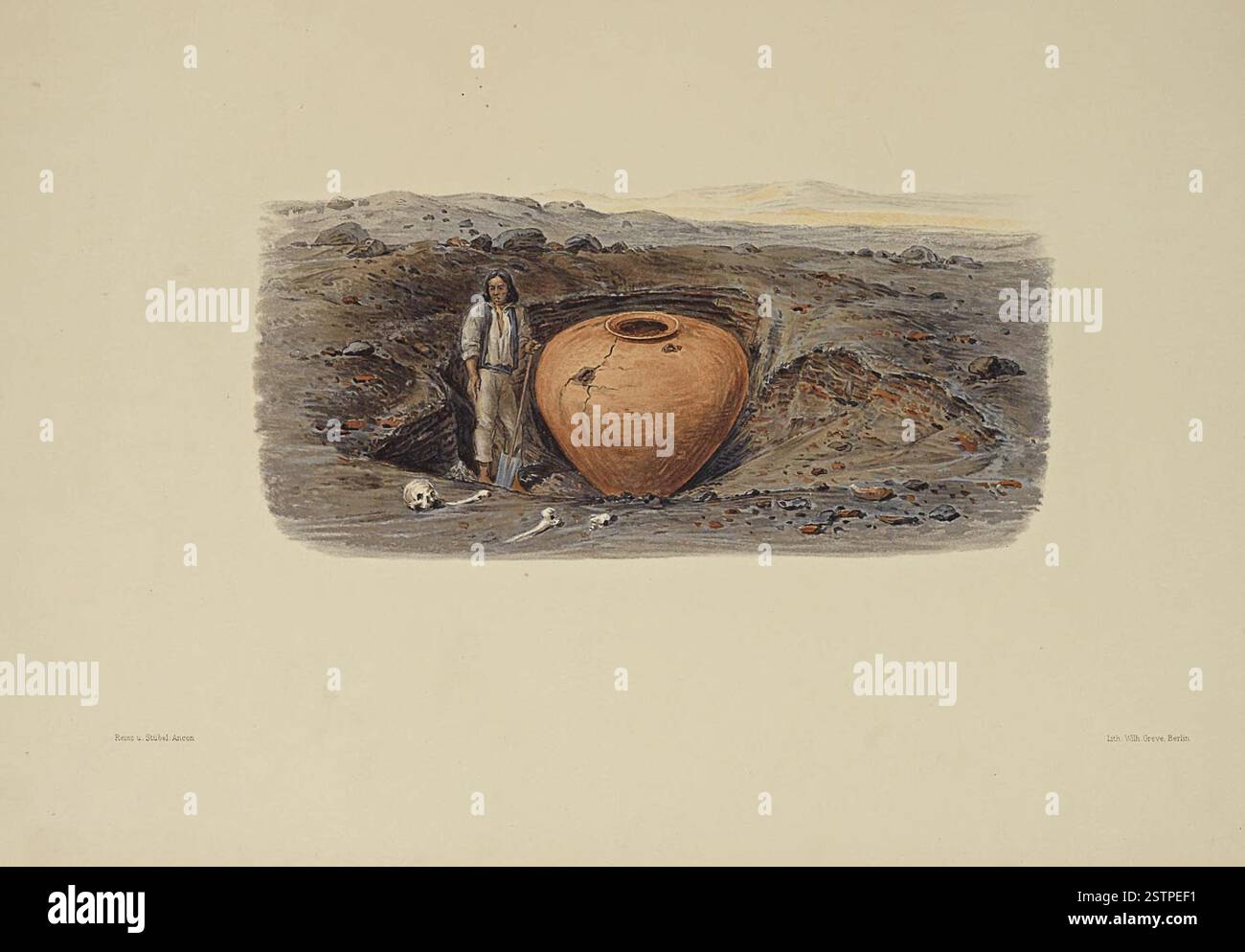 Inca Earthenware - Large Chicha Vessel. Vintage Illustration from The ...