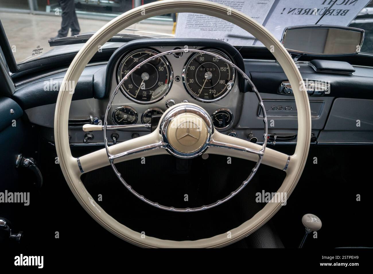 BERLIN - MAY 11, 2019: Interior of sports cars Mercedes-Benz 190SL ...