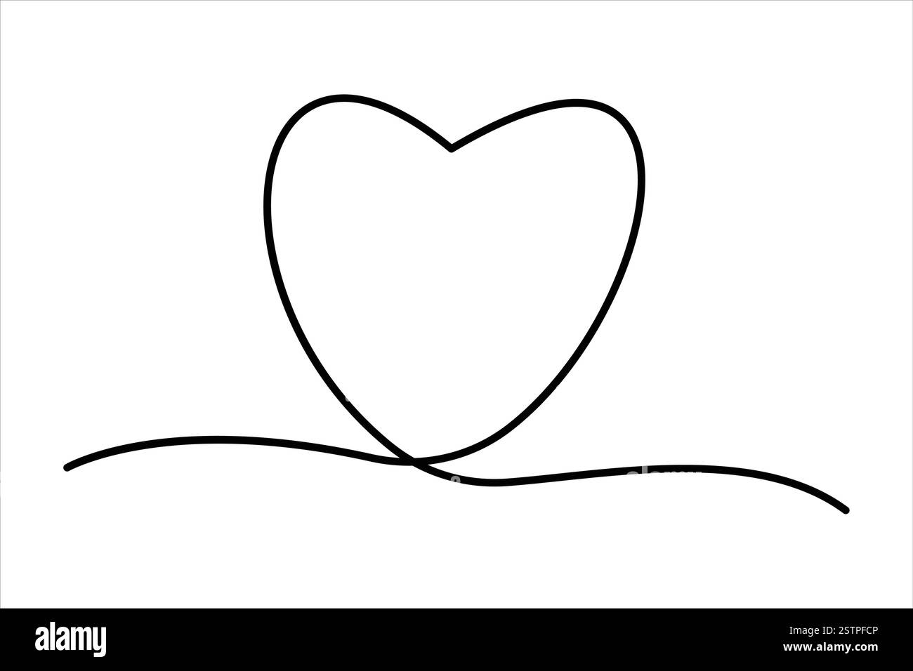 Heart continuous one line art drawing of heart hand drawn vector ...