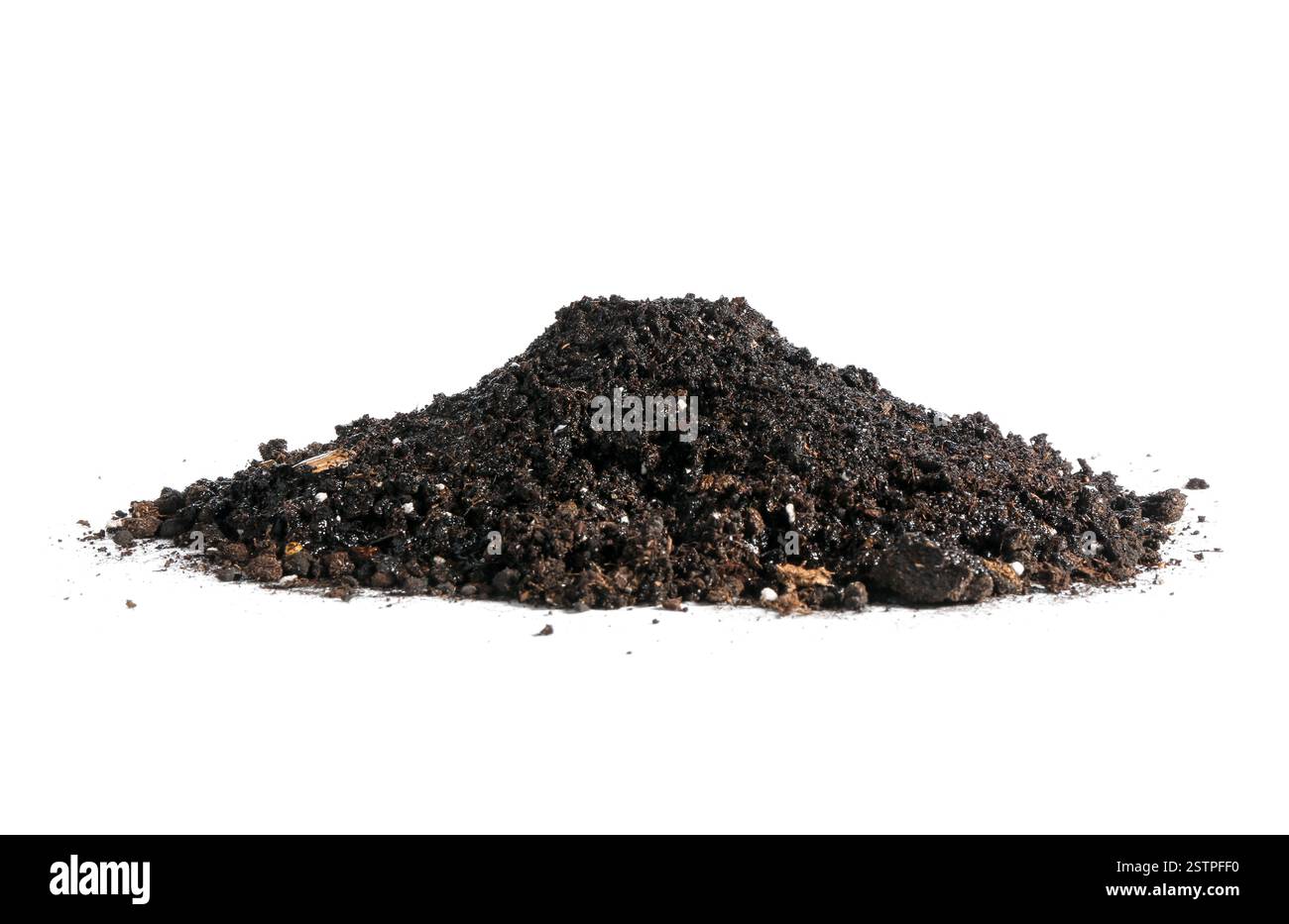 Pile of fresh soil isolated on white Stock Photo - Alamy