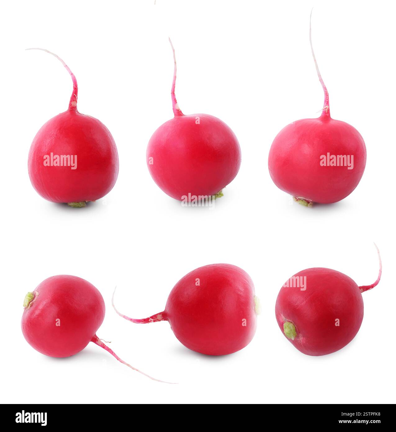 Many fresh radishes isolated on white, set Stock Photo - Alamy