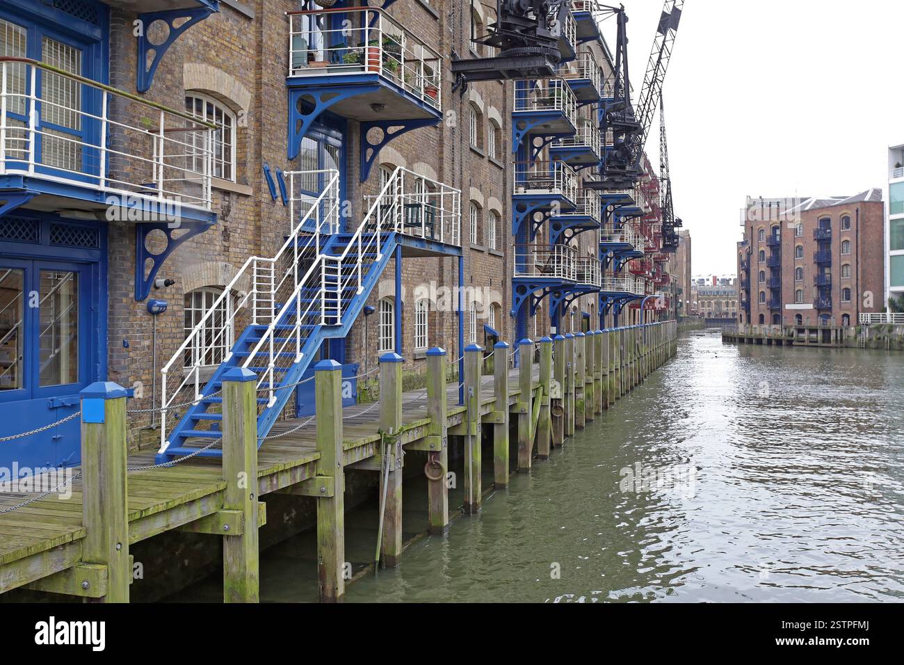 Converted Warehouse Buildings at River Thames Wharf in London Stock ...