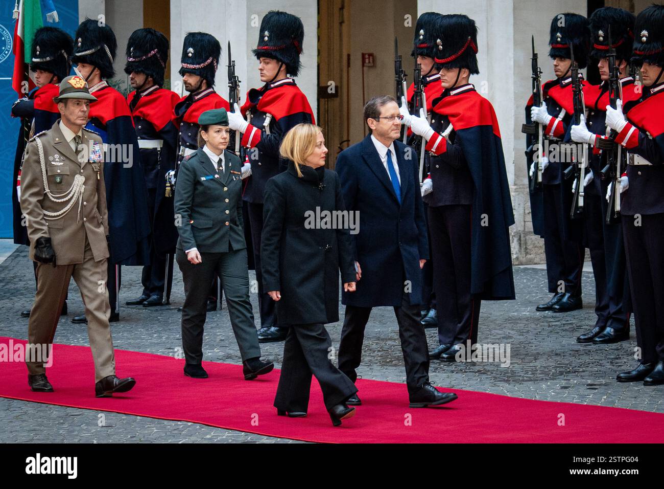 Rome, Italy. 19th Feb, 2025. Italian Prime Minister Giorgia Meloni the President of the State of ...
