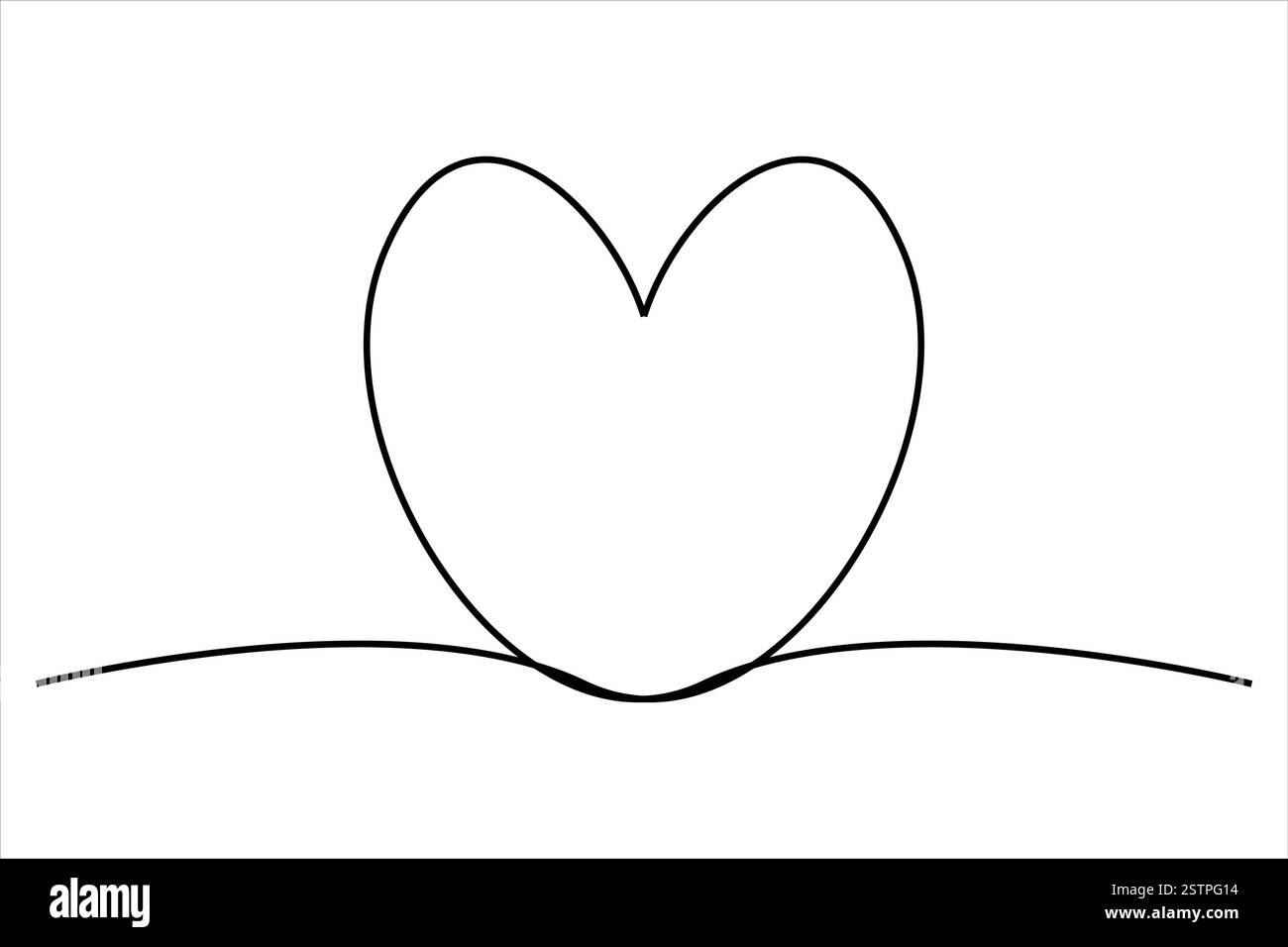 Heart continuous one line art drawing of heart hand drawn vector ...