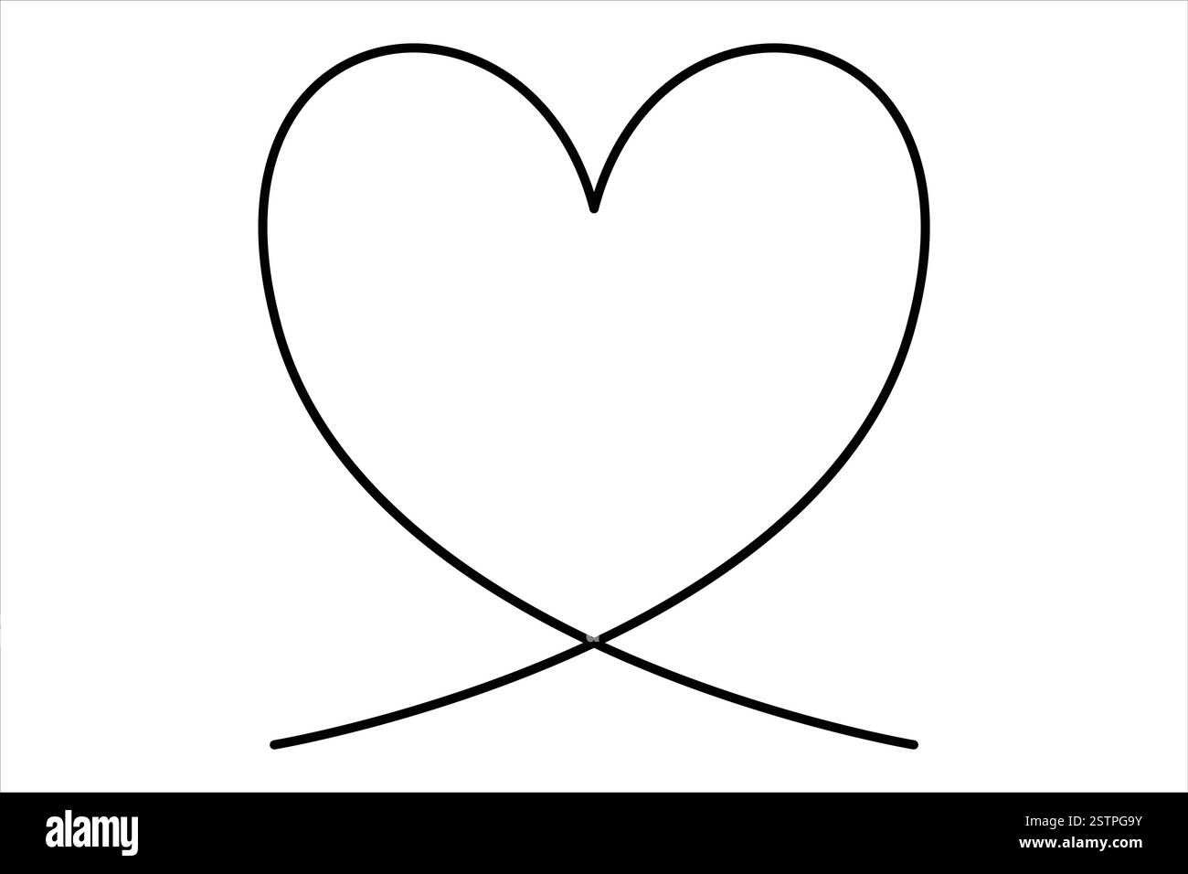 Heart continuous one line art drawing of heart hand drawn vector ...