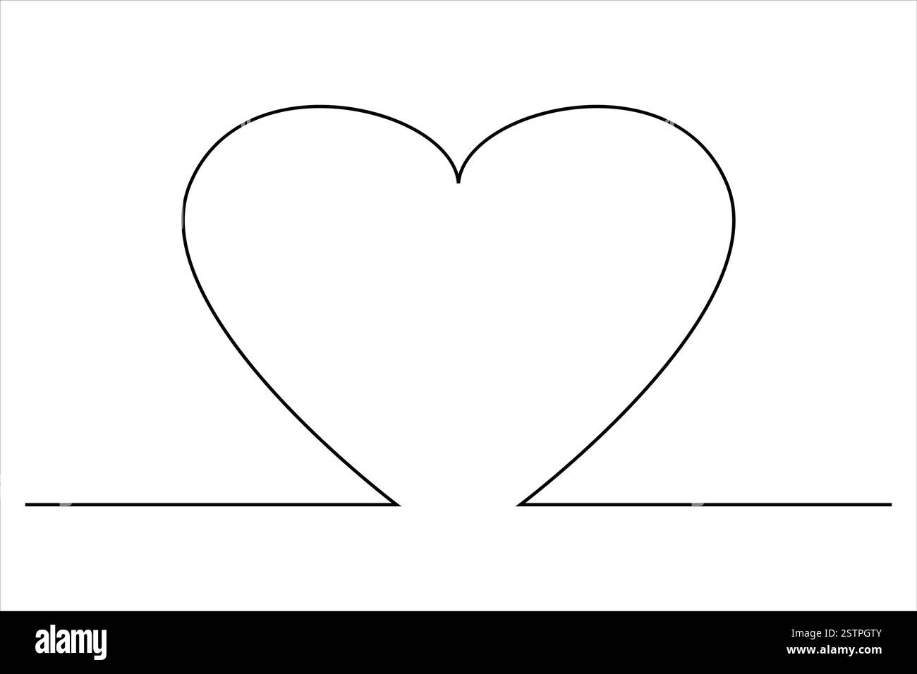 Heart continuous one line art drawing of heart hand drawn vector ...