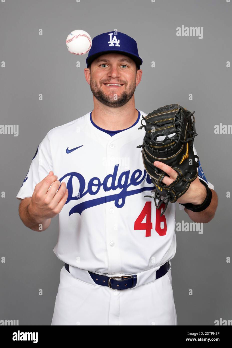 This is a 2025 photo of catcher Chris Okey of the Los Angeles Dodgers ...