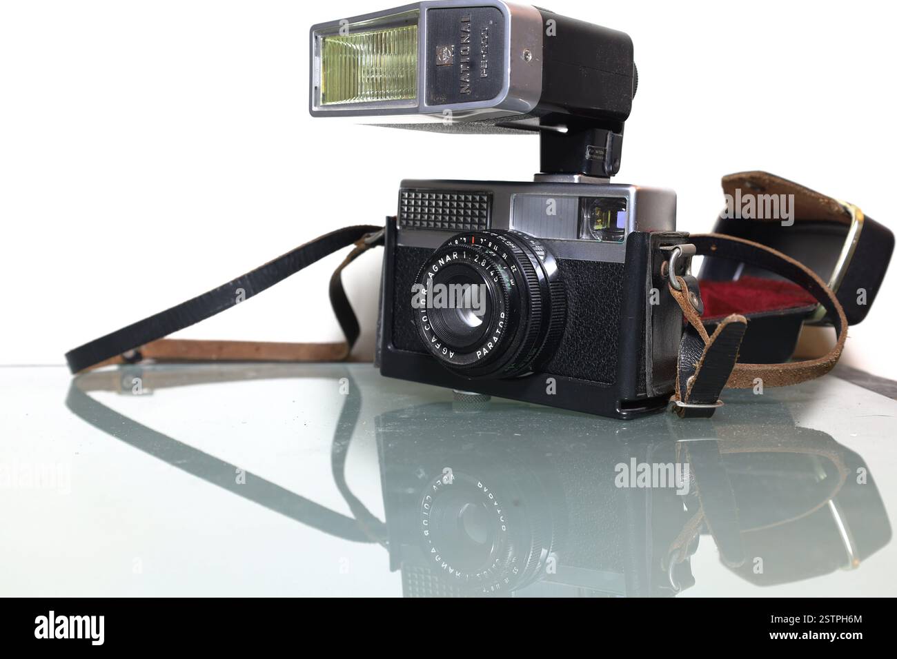 Athens, Greece - feb 18, 2025- classic vintage film camera with flash ...