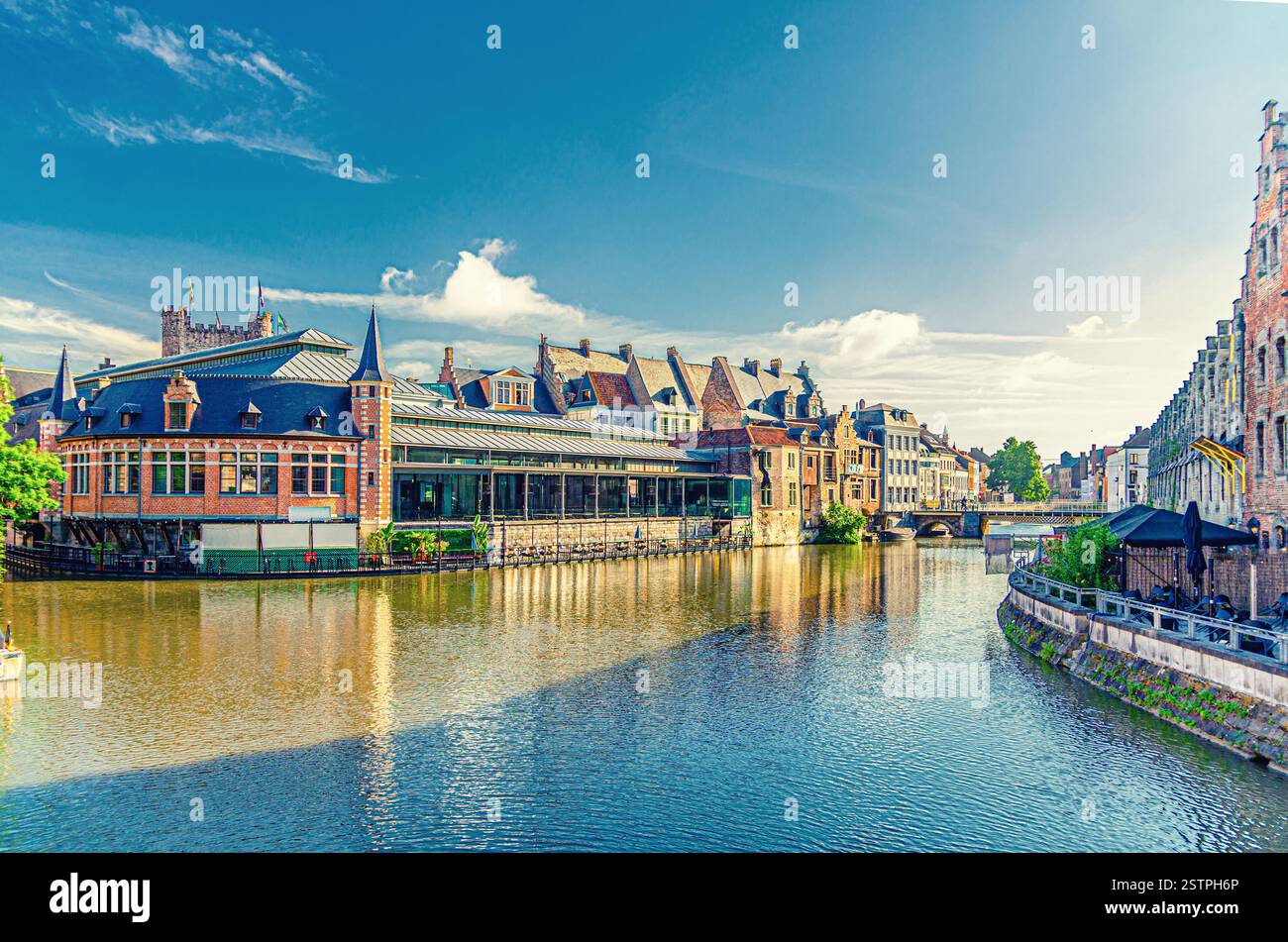 Old Fish Market Ghent Tourist Office building at confluence of Lieve ...