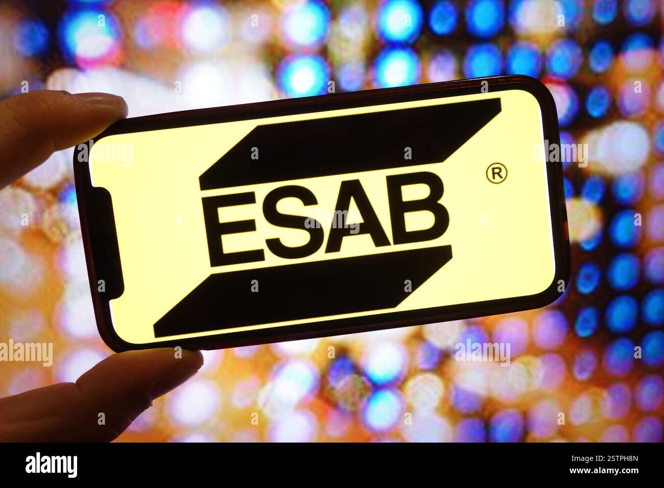 February 19, 2025, Poland: In this photo illustration, the ESAB company ...