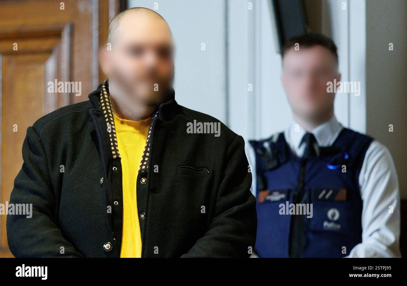 Namur, Belgium. 19th Feb, 2025. Accused Tyran Kempfer pictured during ...