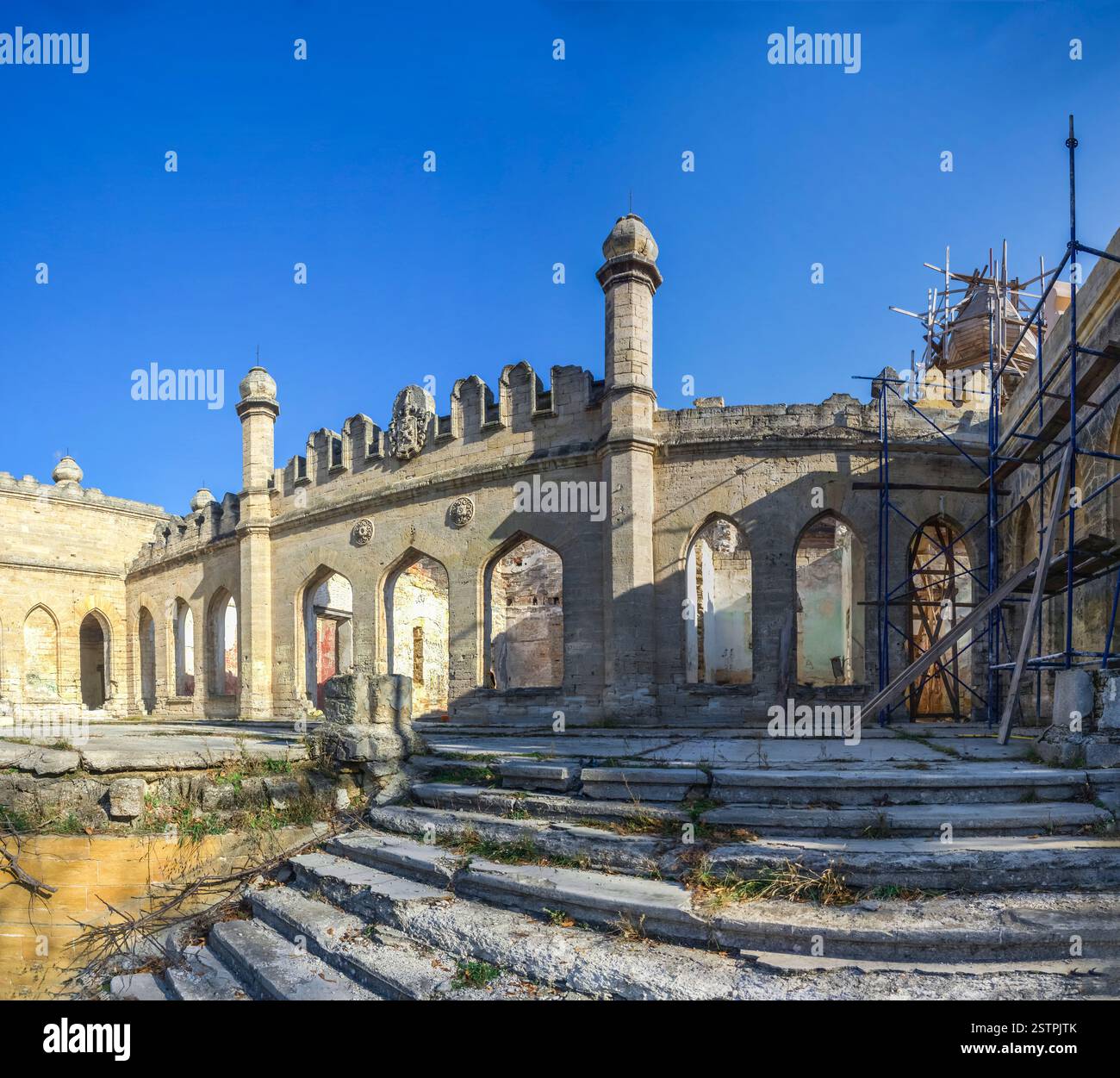 Abandoned Kuris castle in the village of Petrovka near Odessa, Ukraine ...