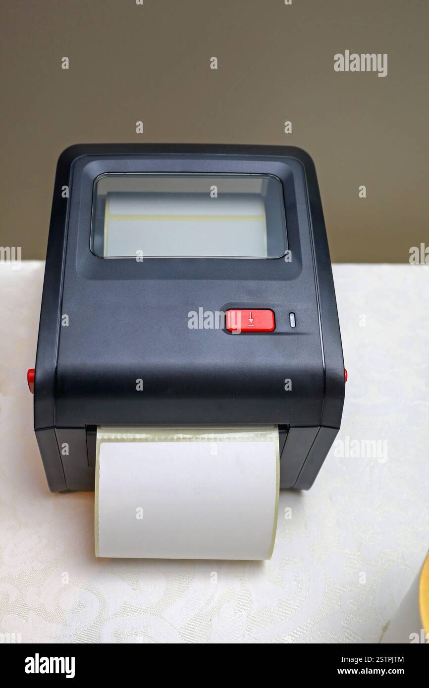 Small Barcode Label Printer Stock Photo - Alamy