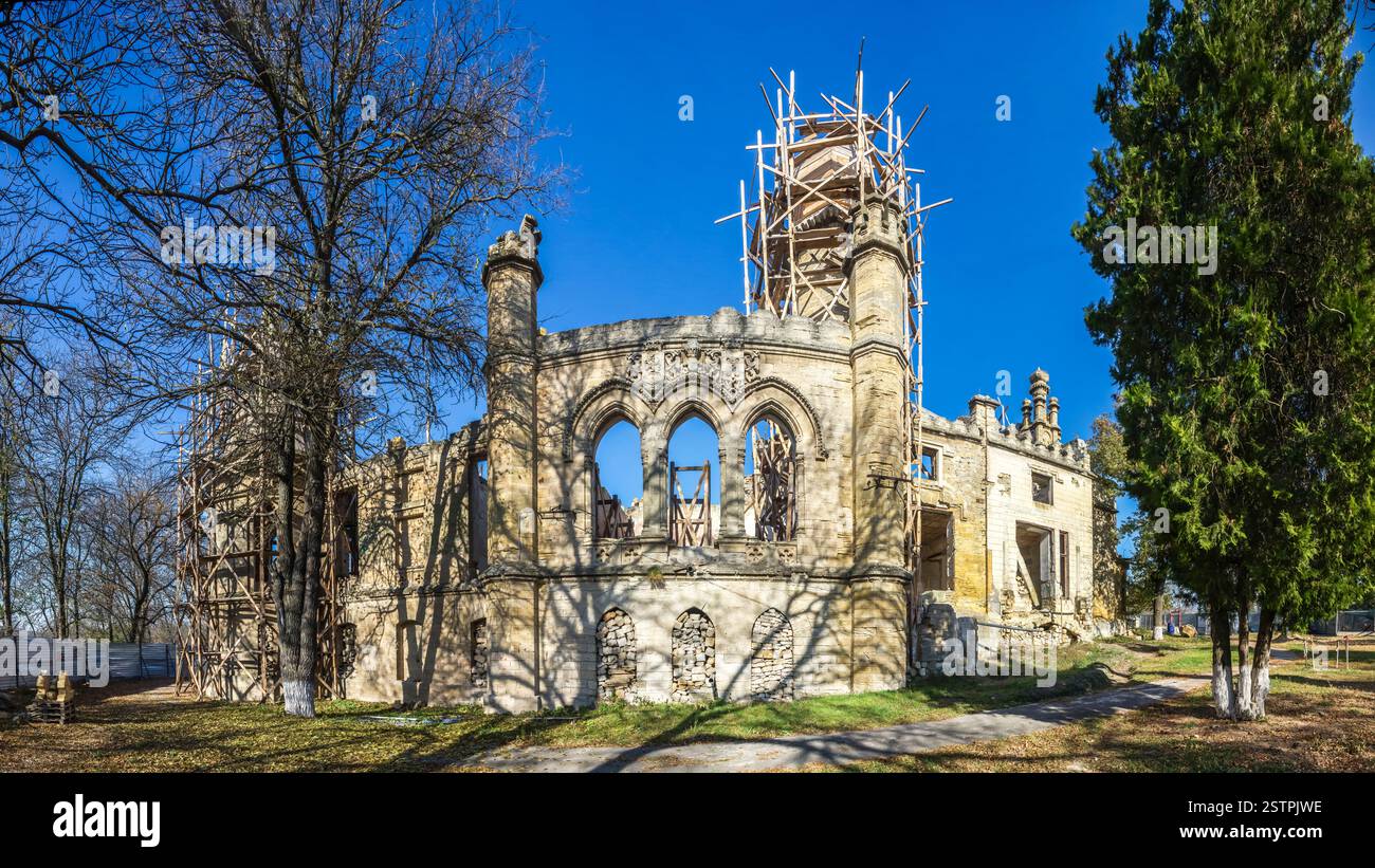 Abandoned Kuris castle in the village of Petrovka near Odessa, Ukraine ...