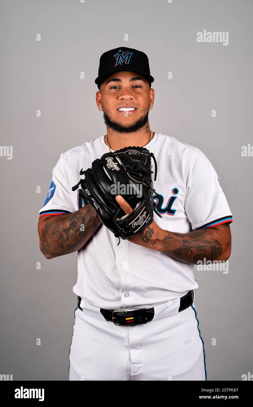 This is a 2025 photo of Luarbert Arias of the Miami Marlins baseball ...