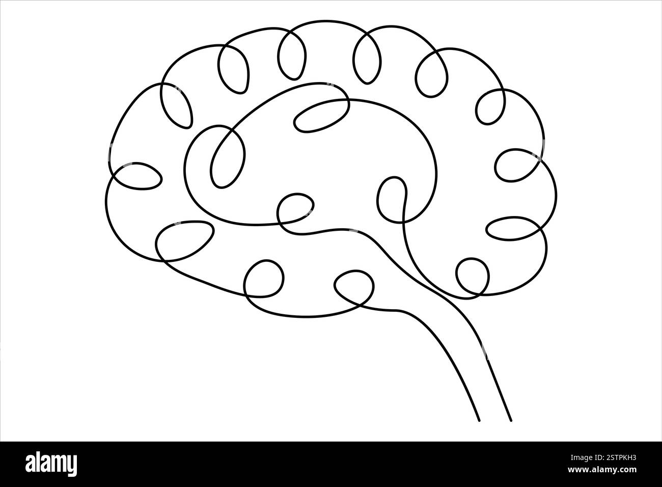 Human brain continuous one line drawing concept of Hand drawn ...