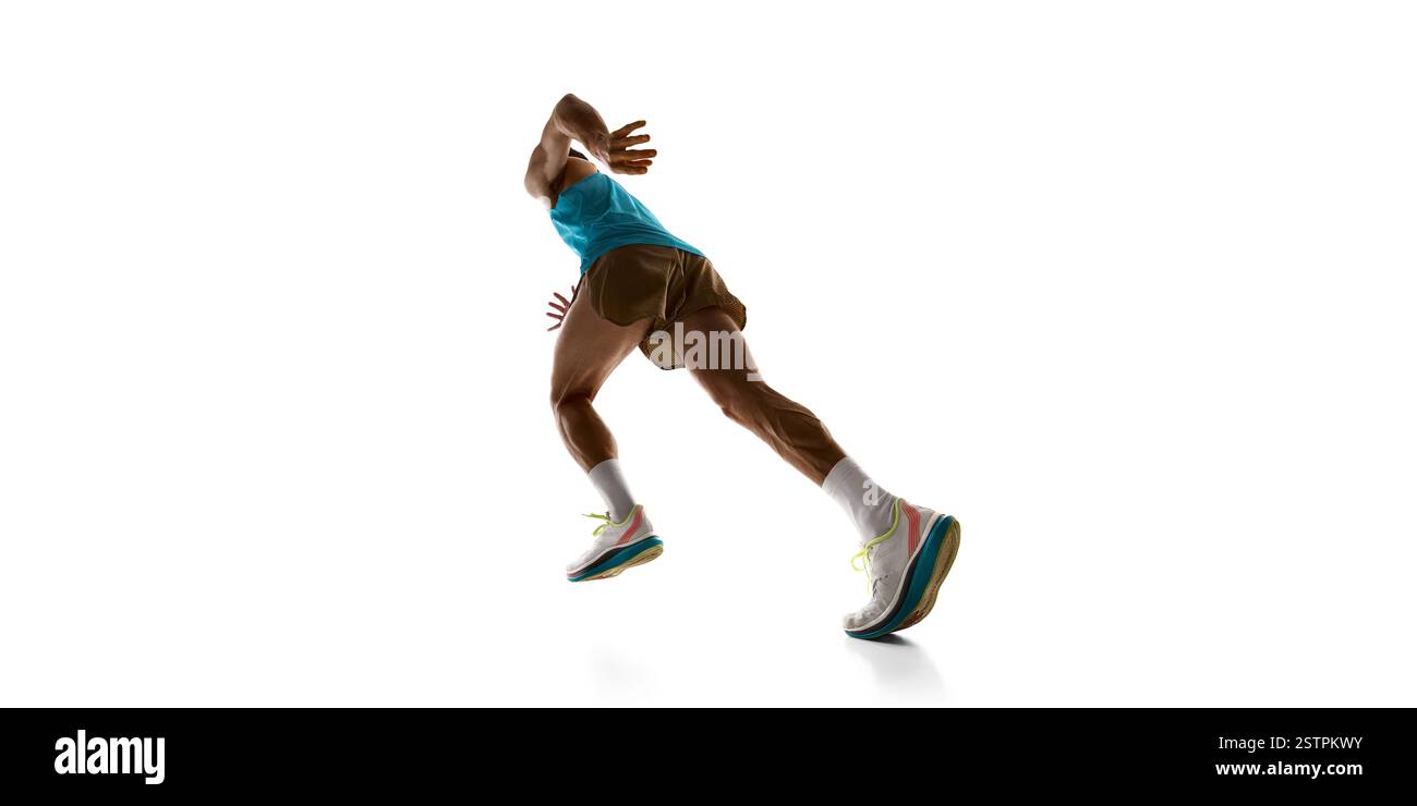 Sprinter leaning at the finish Cut Out Stock Images & Pictures - Alamy