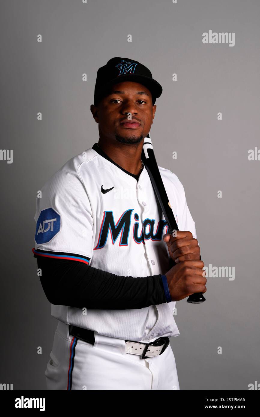 This is a 2025 photo of Xavier Edwards of the Miami Marlins baseball ...
