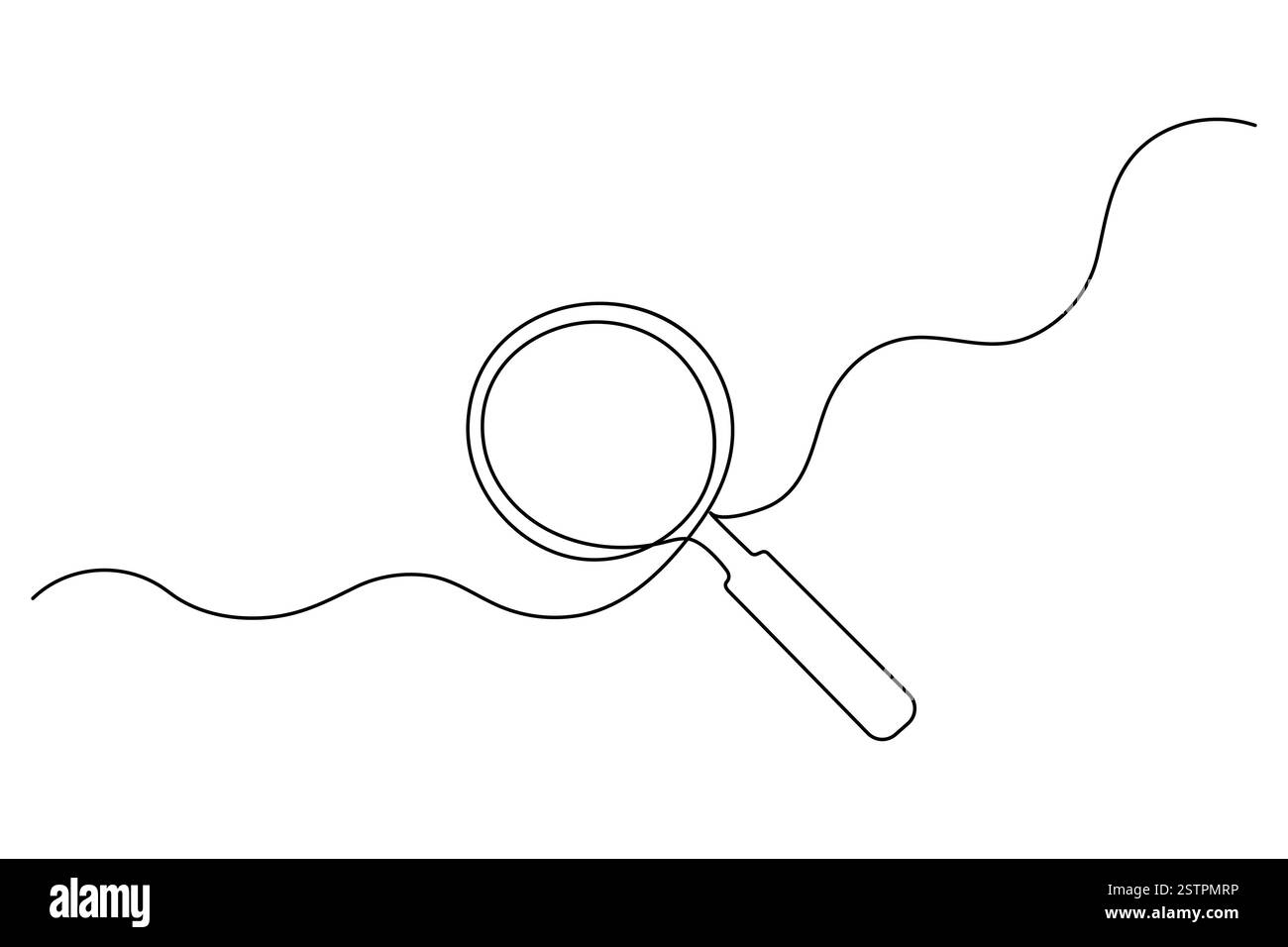 Magnifying glass in continuous one line drawing of Magnifying glass ...