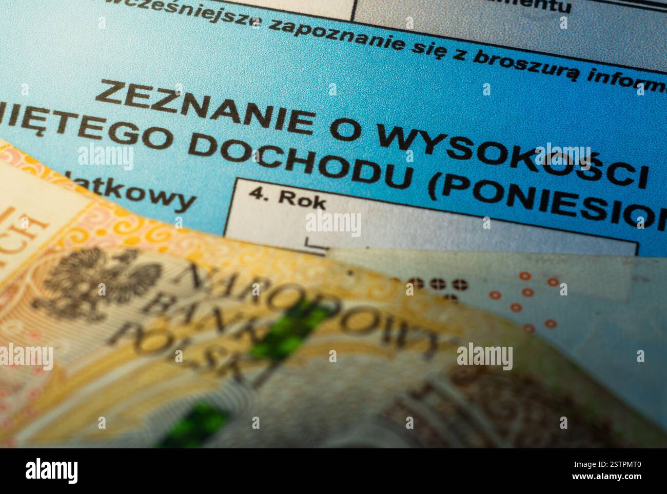 Focused elements of Polish tax paperwork highlighting essential ...