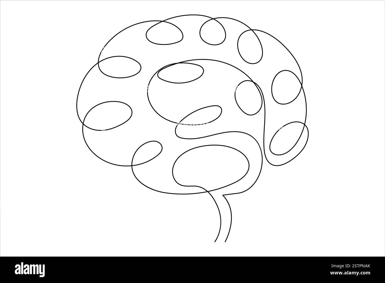 Human brain continuous one line drawing concept of Hand drawn ...