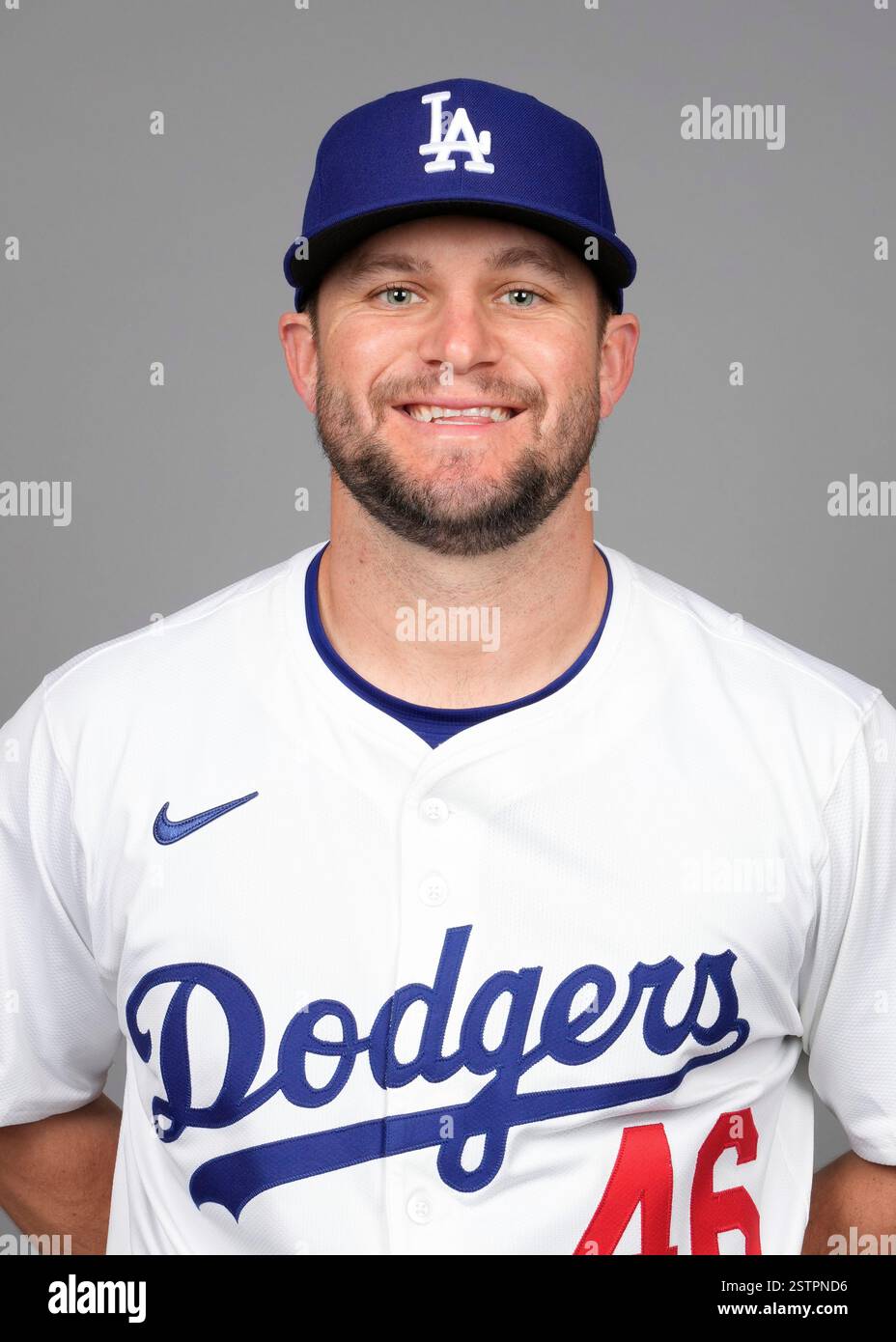 This is a 2025 photo of catcher Chris Okey of the Los Angeles Dodgers ...