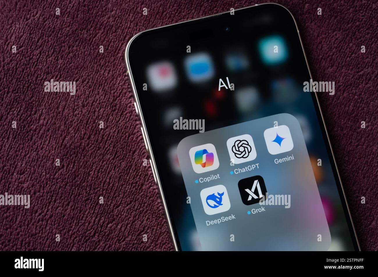 New York, USA - February 19, 2025: AI different chatboats on smartphone ...