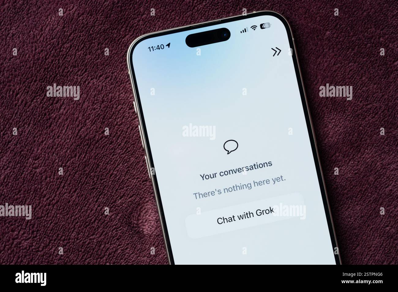 New York, USA - February 19, 2025: Start new chat with Grok AI on ...