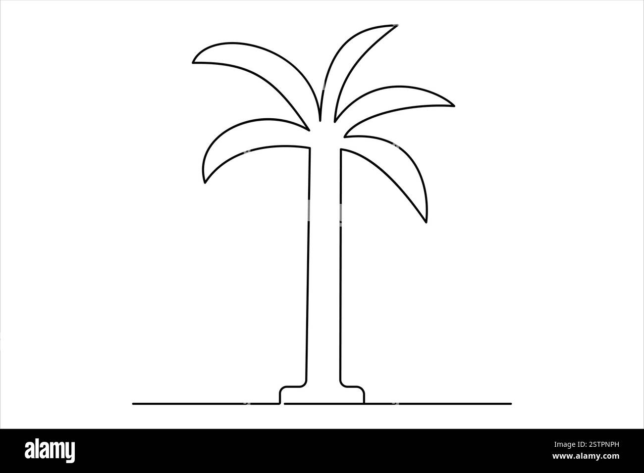 Continuous one line palm tree drawing Isolated on white background ...
