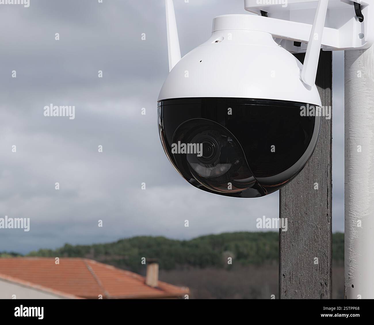 Outdoor video surveillance camera. Watching what is happenning the ...
