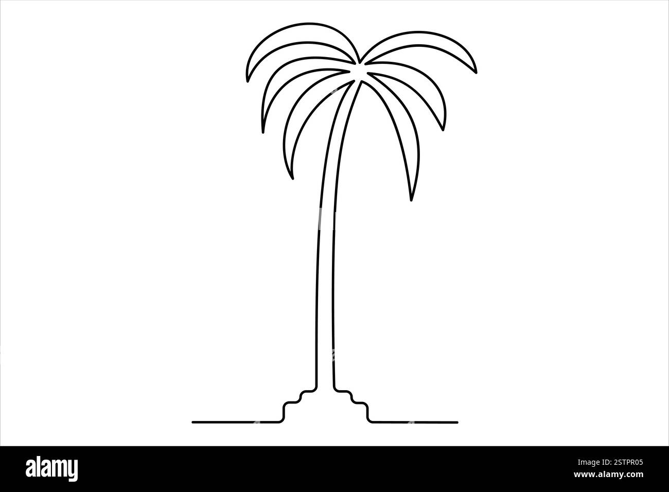 Continuous one line palm tree drawing Isolated on white background ...