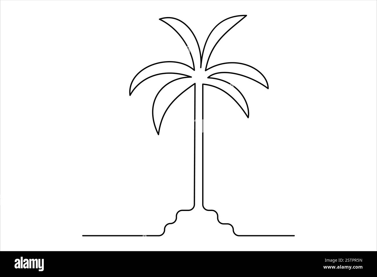 Continuous one line palm tree drawing Isolated on white background ...