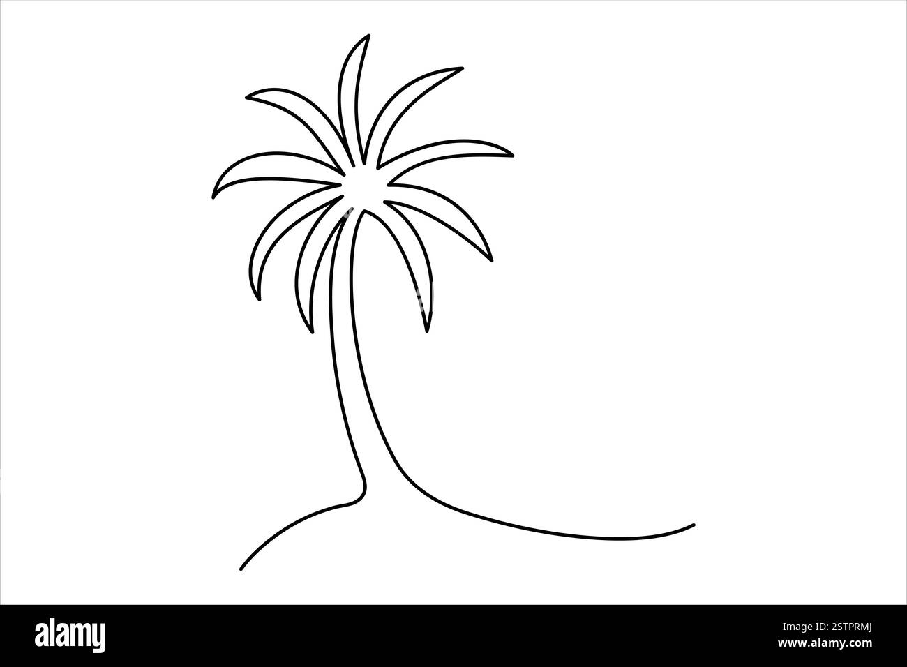Continuous one line palm tree drawing Isolated on white background ...