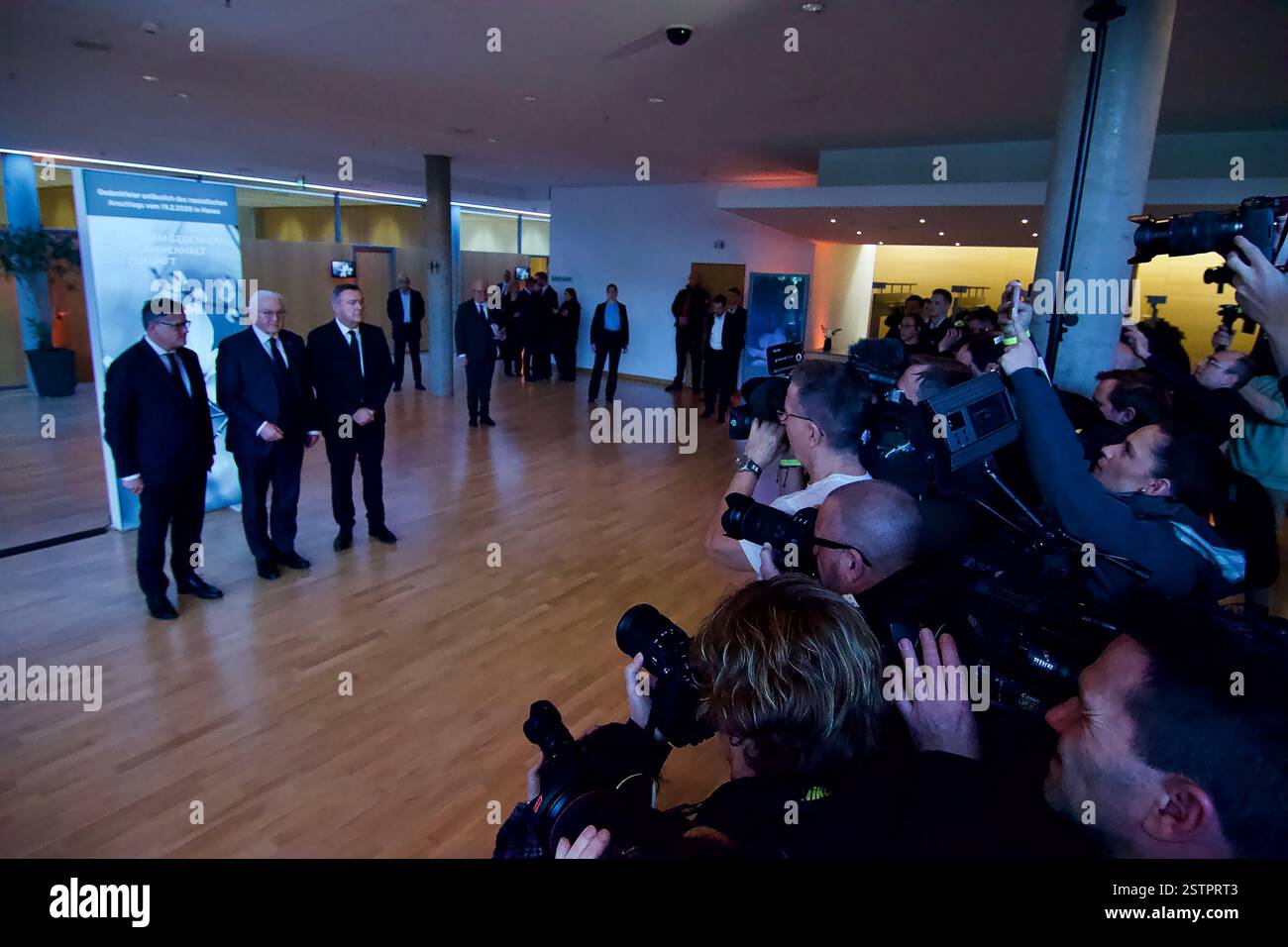Hanau, Germany. February 19, 2025. An official commemoration ceremony ...