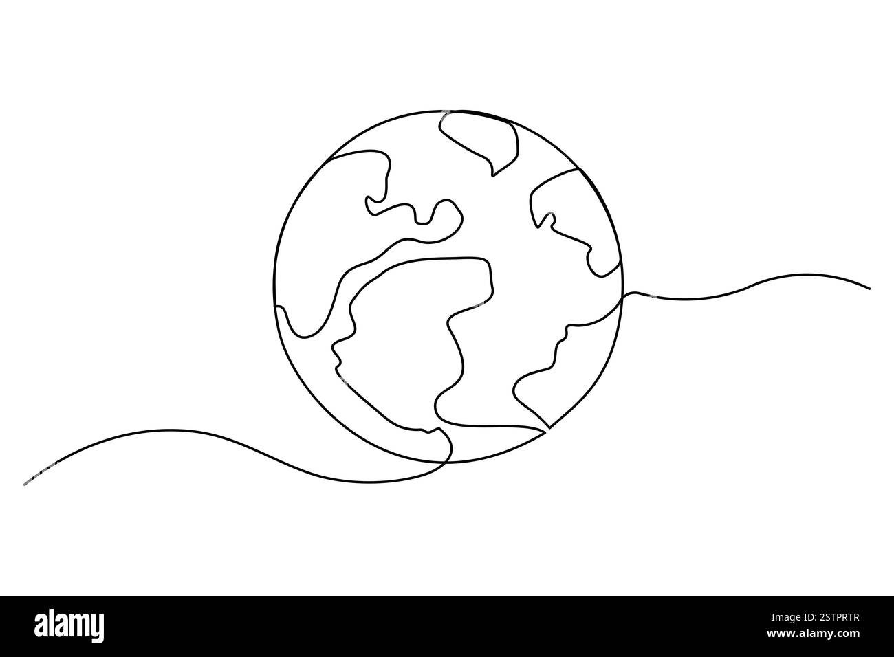 Continuous one-line earth globe outline vector illustration for ...