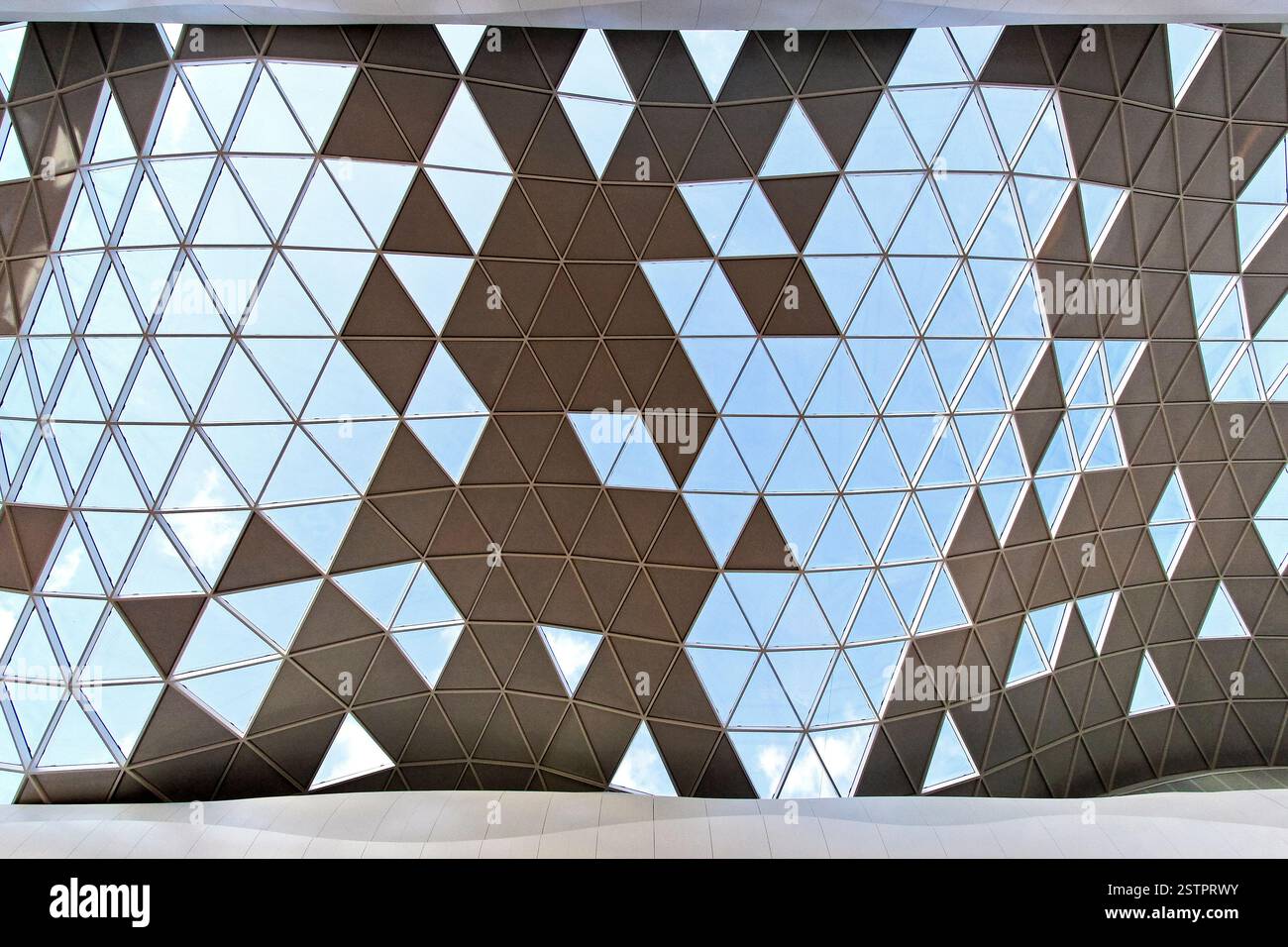 Architectural background of geometric ceiling structure wave hi-res ...