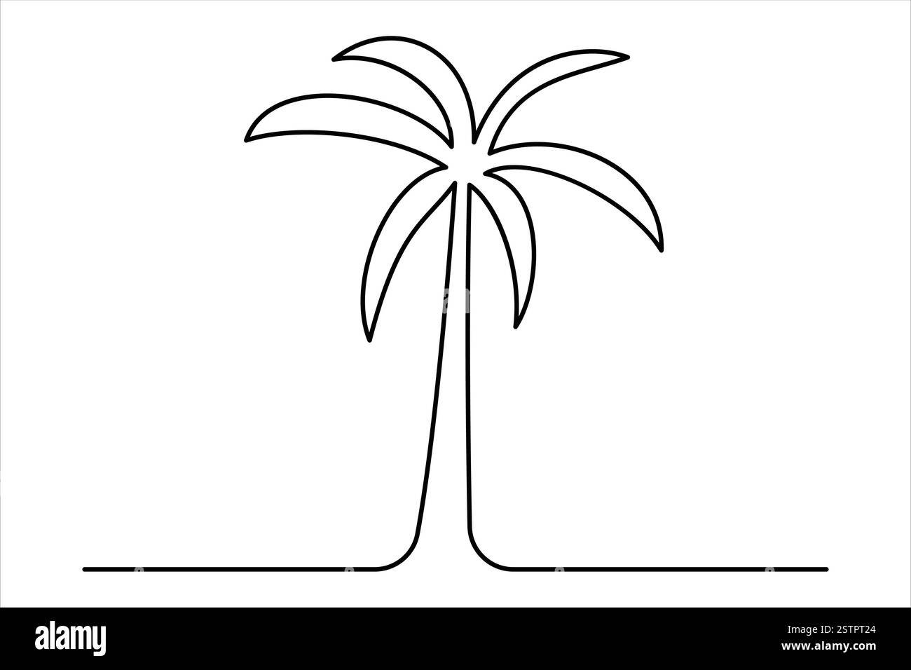 Continuous one line palm tree drawing Isolated on white background ...