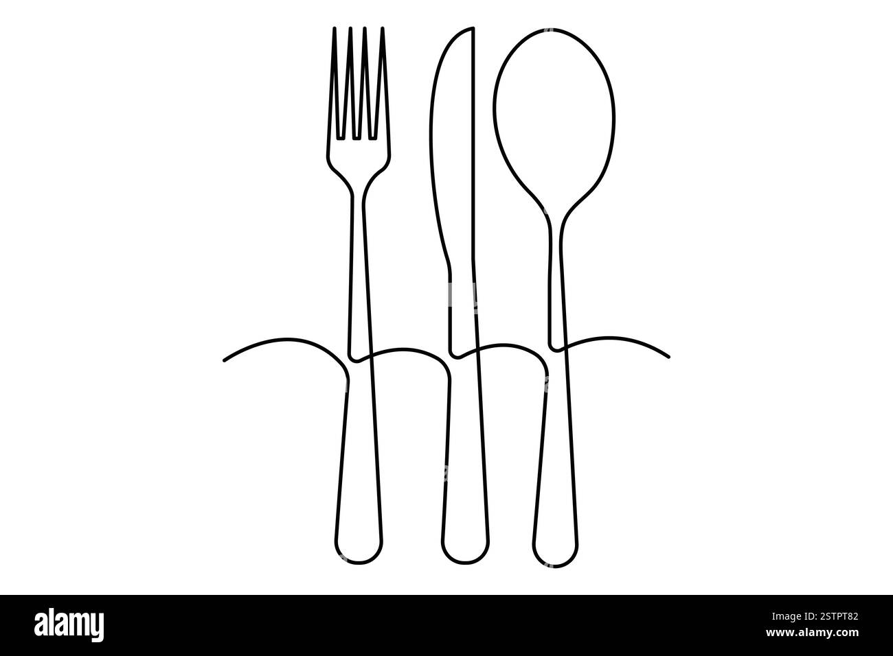 Fork continuous outline drawing decoration Cut Out Stock Images ...