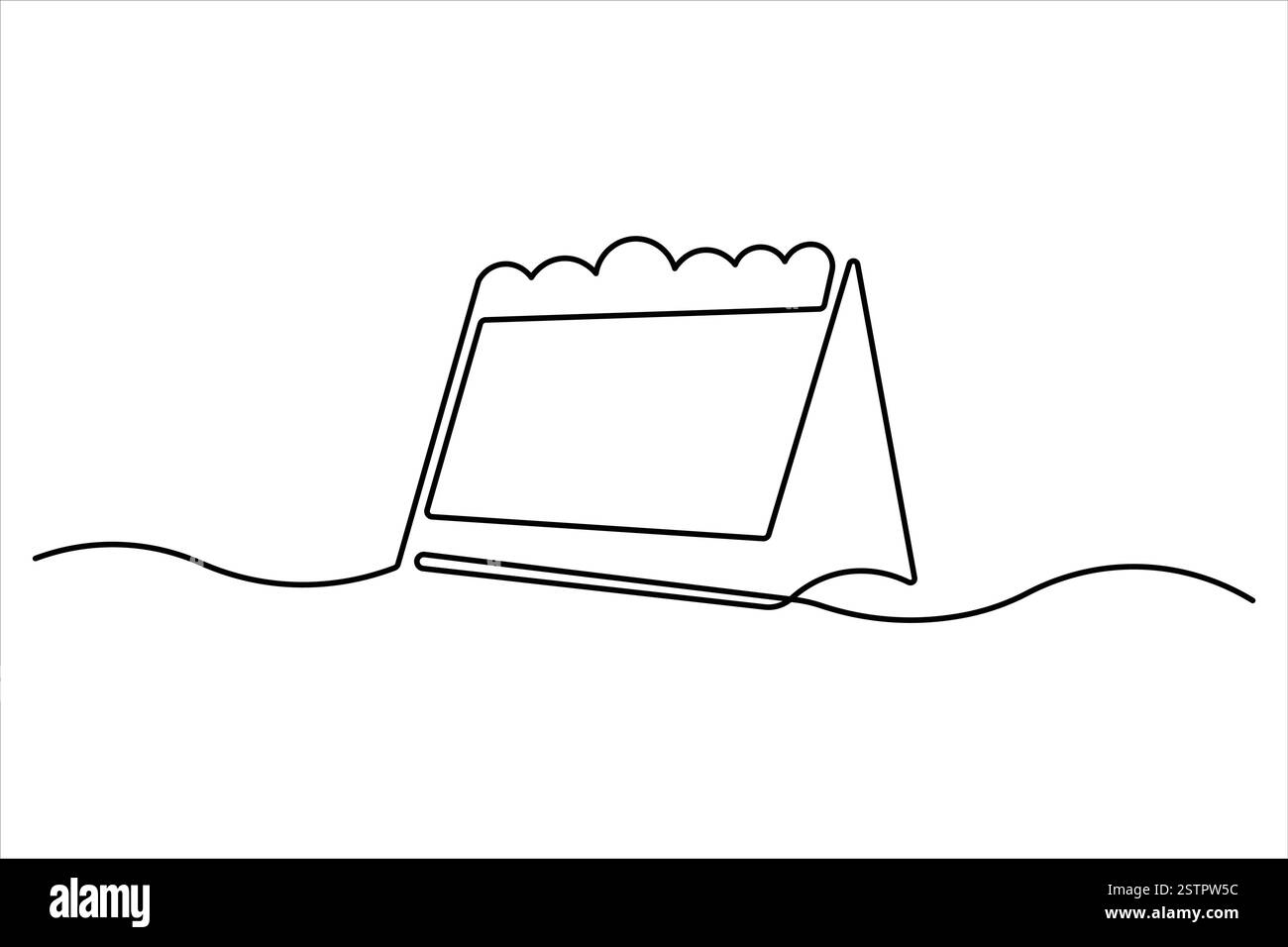 Single line art table calendar Month Date continuous drawing of outline ...