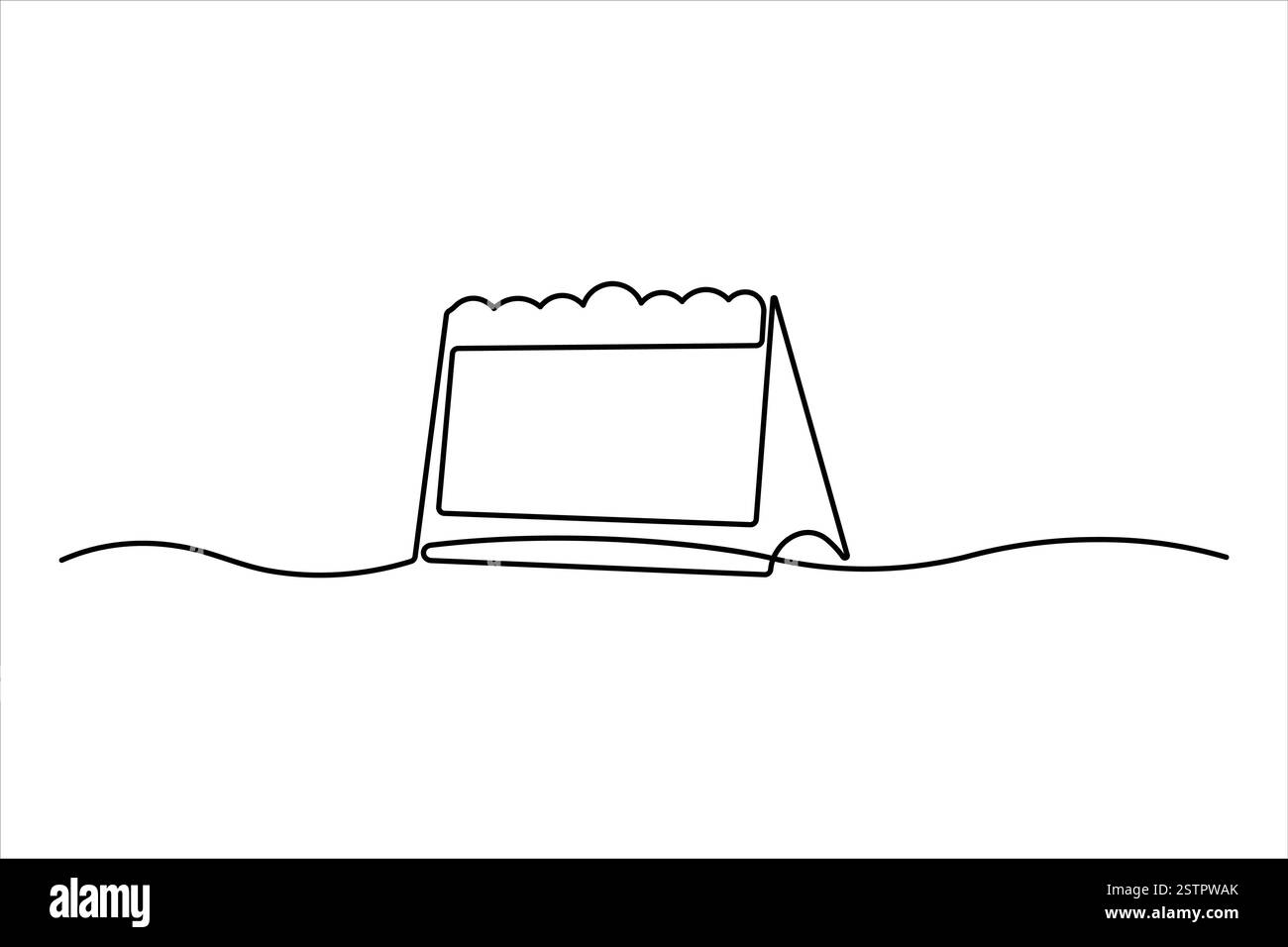 Single line art table calendar Month Date continuous drawing of outline ...