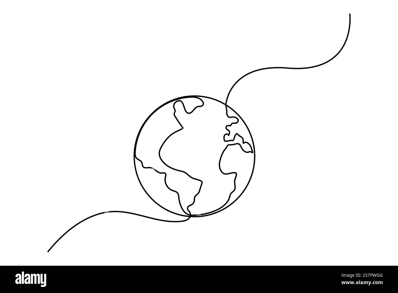 Continuous one-line earth globe outline vector illustration for ...