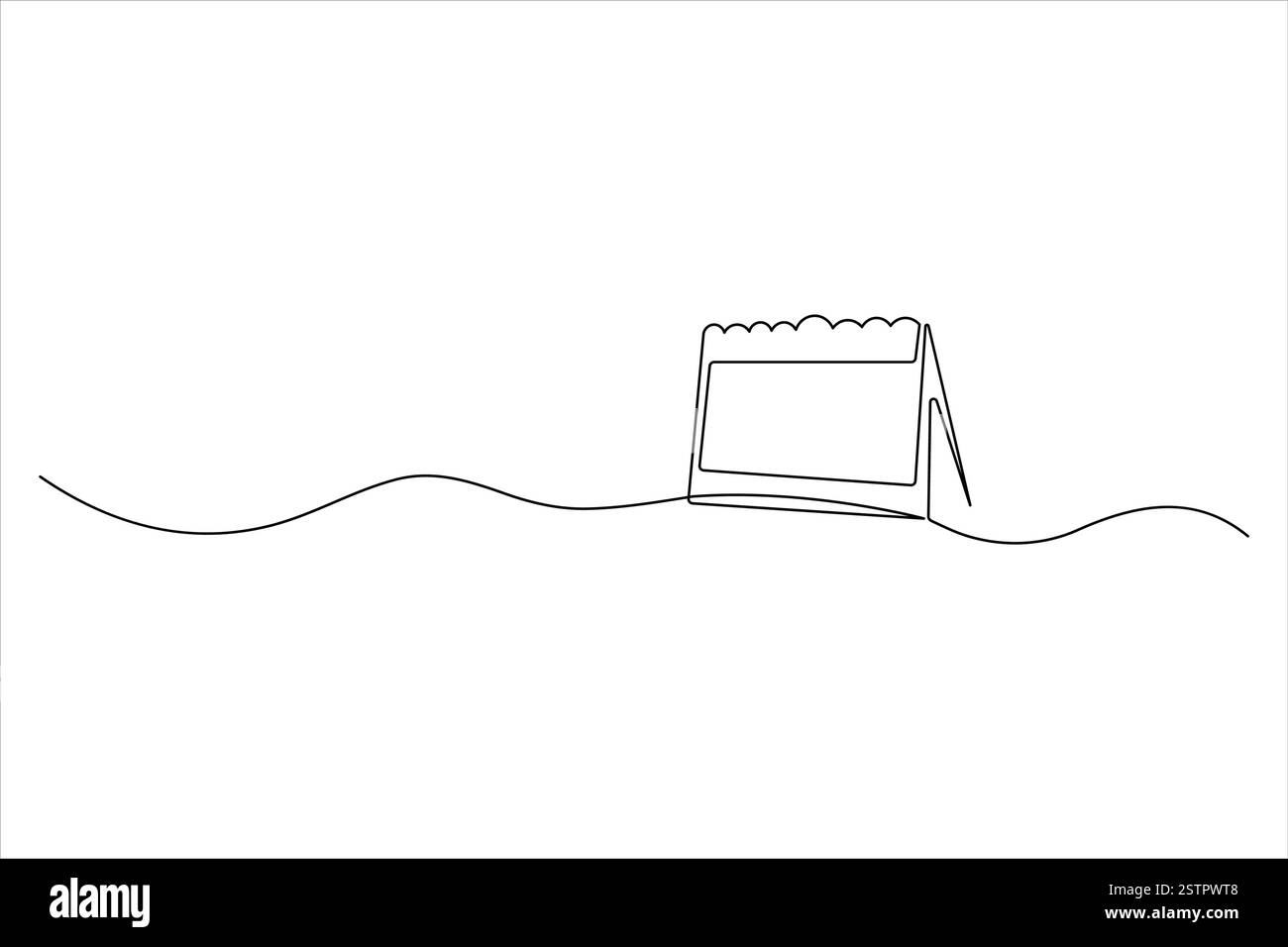 Single line art table calendar Month Date continuous drawing of outline ...