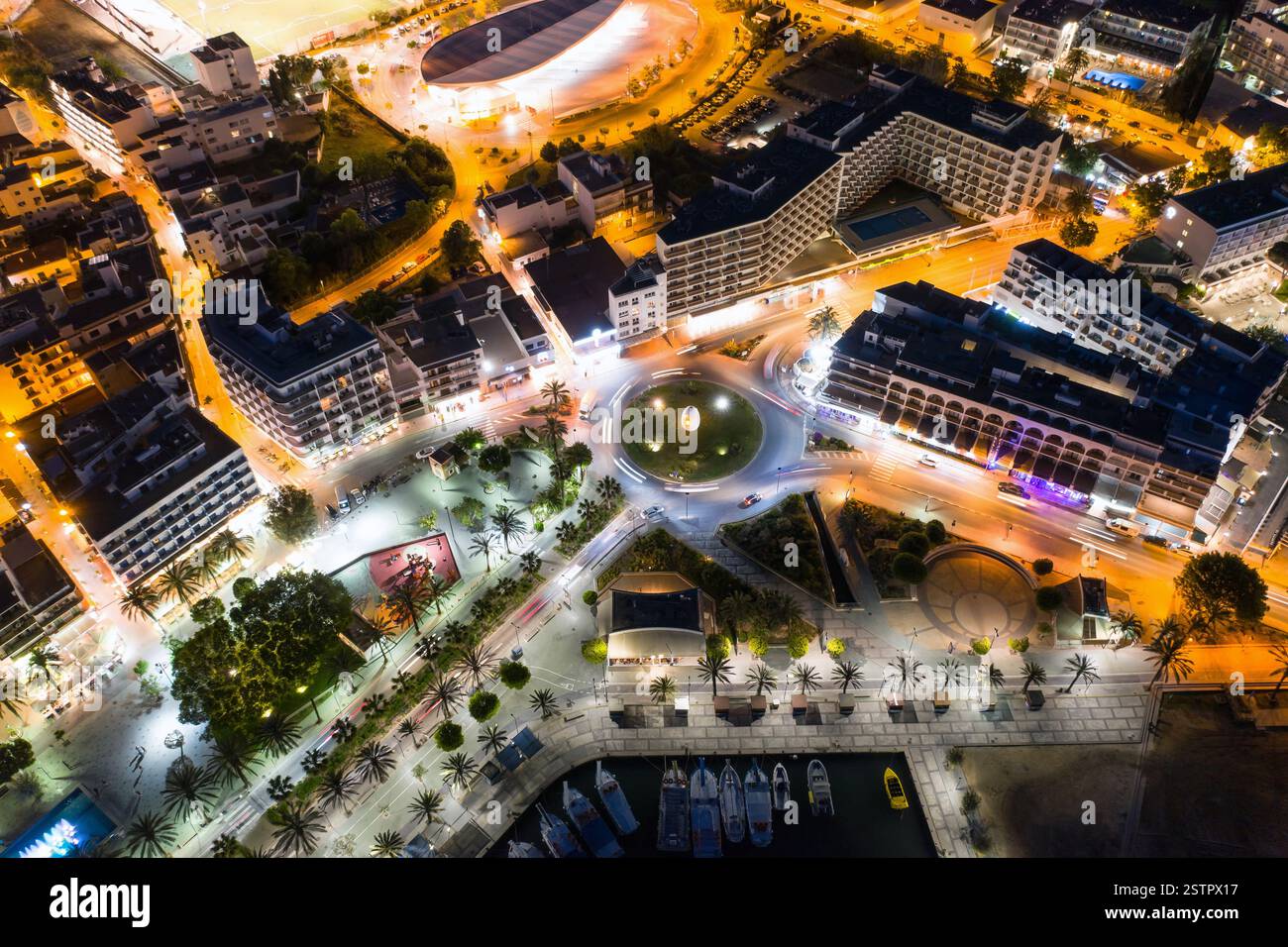 Beautiful aerial view of the night city Stock Photo - Alamy