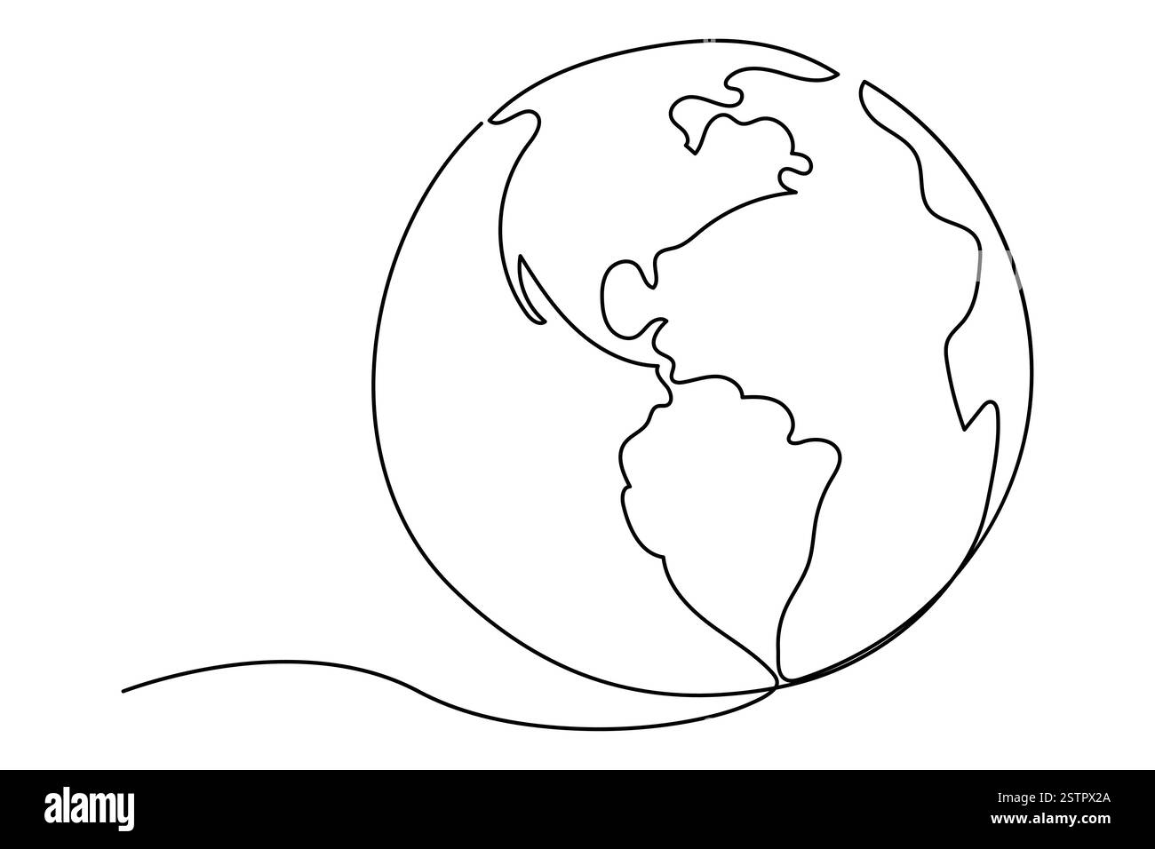 Continuous one-line earth globe outline vector illustration for ...